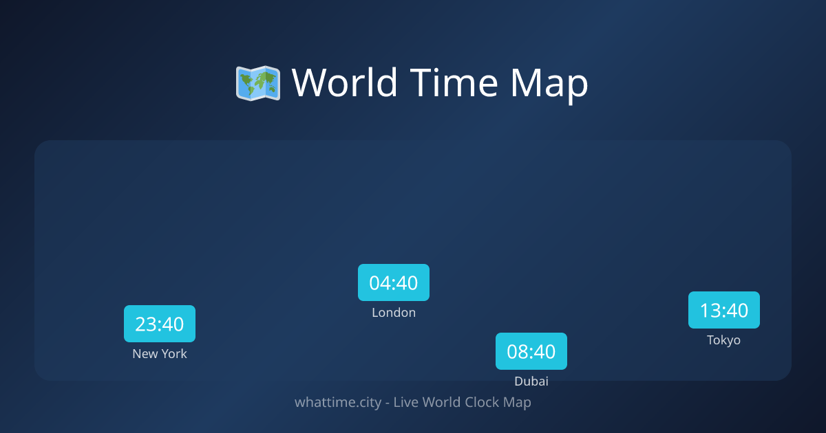World Time Zone Map — Live Clocks | whattime.city